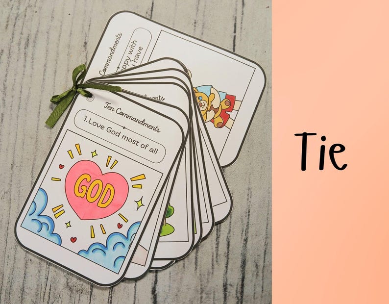 Ten Commandments Coloring Cards: Sunday School Bible Activity (PDF ...