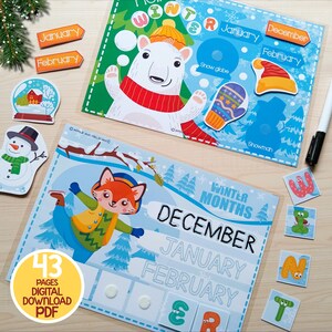 Winter Busy Book Printable, Preschool Learning Binder, Winter Kids ...