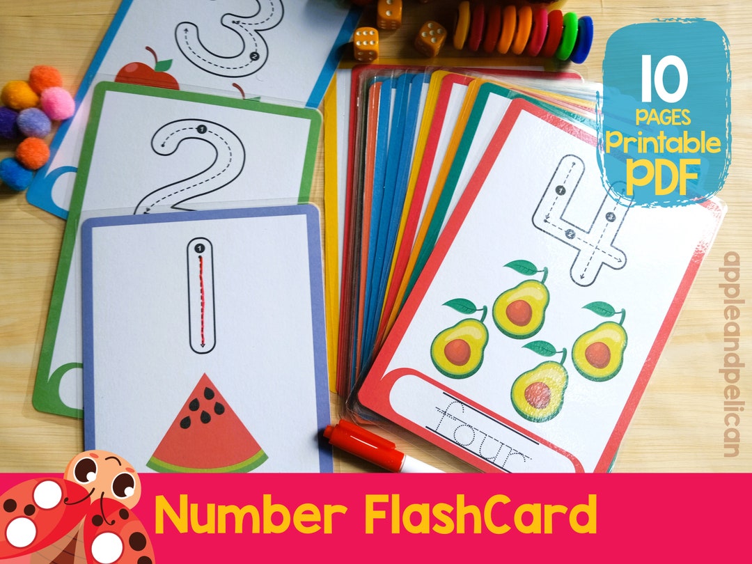 Preschool Number Flashcards, Number Play Dough Mats, Number 1-20 ...