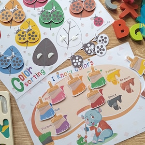 Color Matching Activity Busy Book Page, Printable Montessori ...