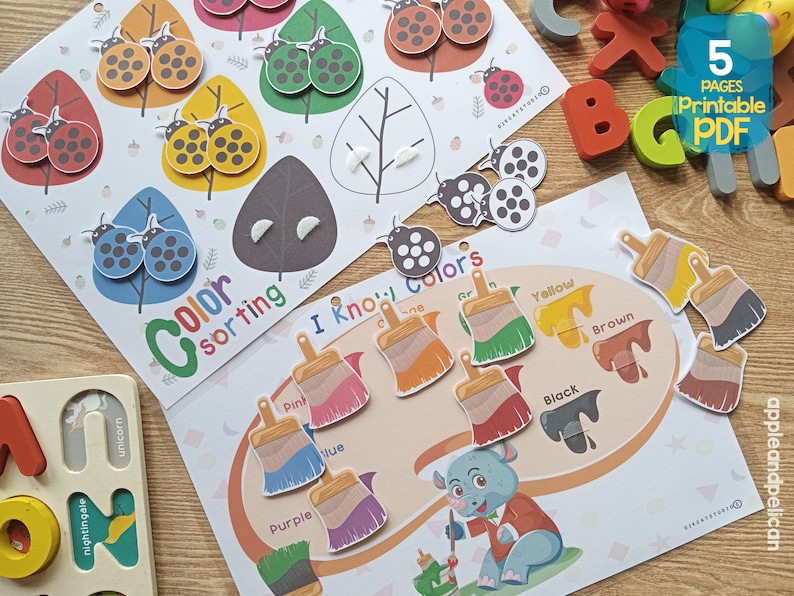 Color Matching Activity Busy Book Page Printable Montessori - Etsy