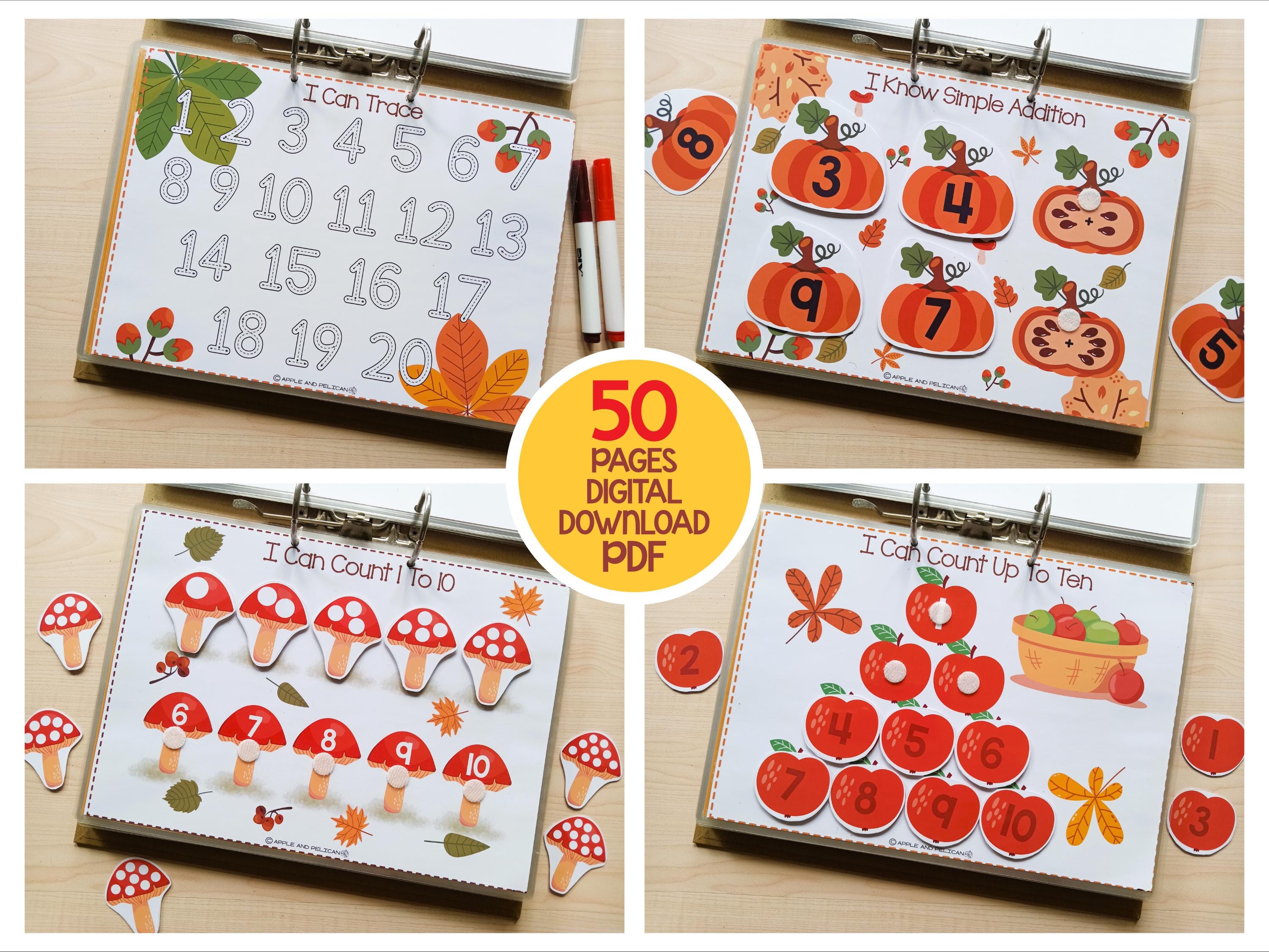 Fall Busy Book Printable, Preschool Learning Binder, Kids Autumn Busy ...