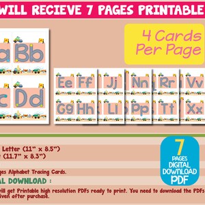 Alphabet Trace Cards, Printable Alphabet Flashcards, Preschool ...