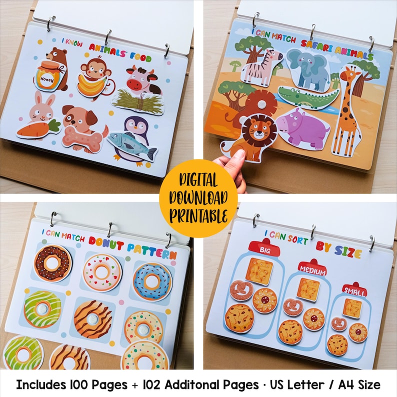 Toddler Busy Book, Printable Homeschool Preschool Learning Binder, Busy ...