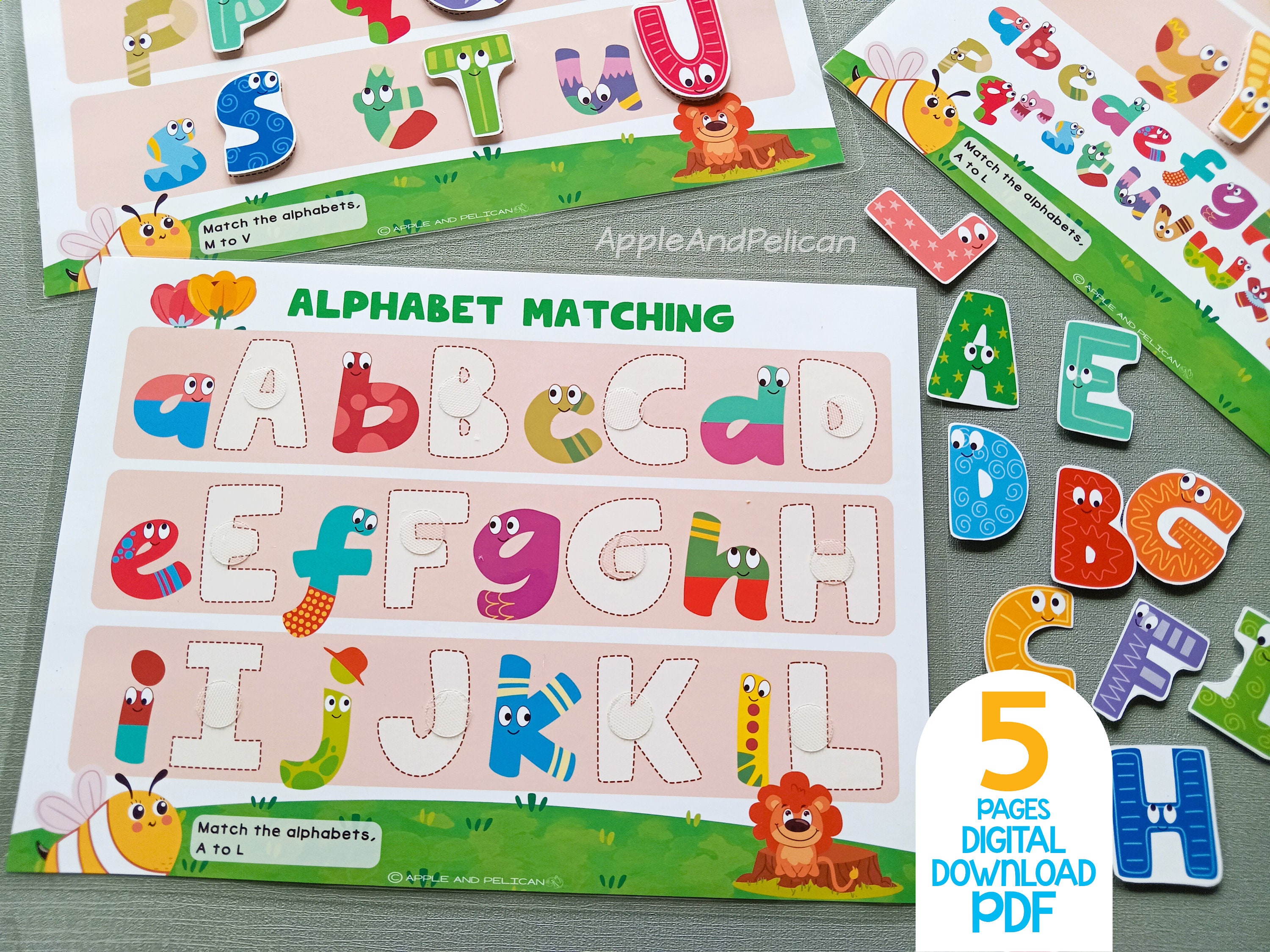 Alphabet Matching Activities, Toddler Letters Match Activity, Printable ...