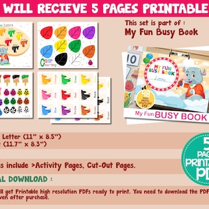 Color Matching Activity Busy Book Page, Printable Montessori ...