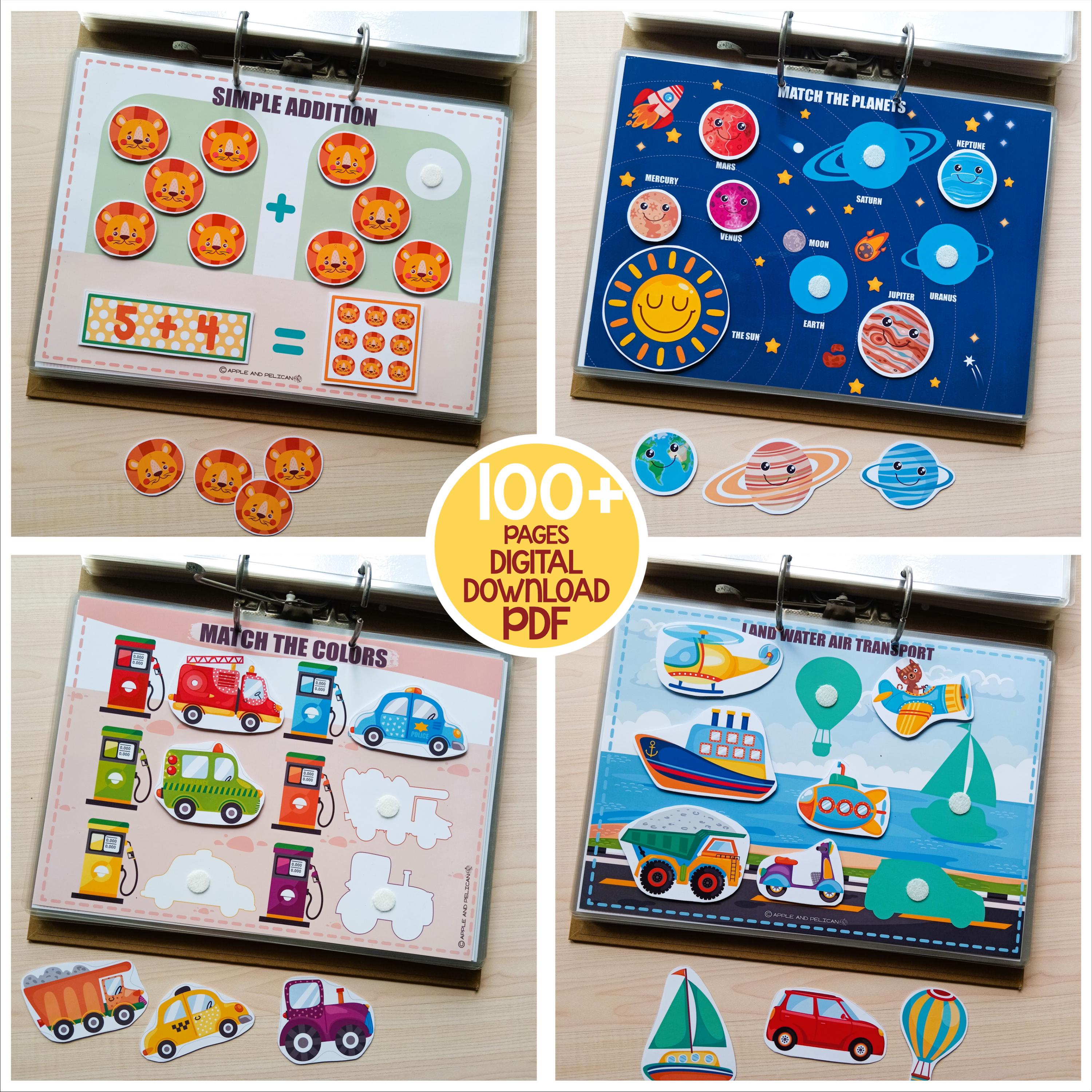 Toddler Busy Book, Toddler Learning Binder, Printable Quiet Book for ...