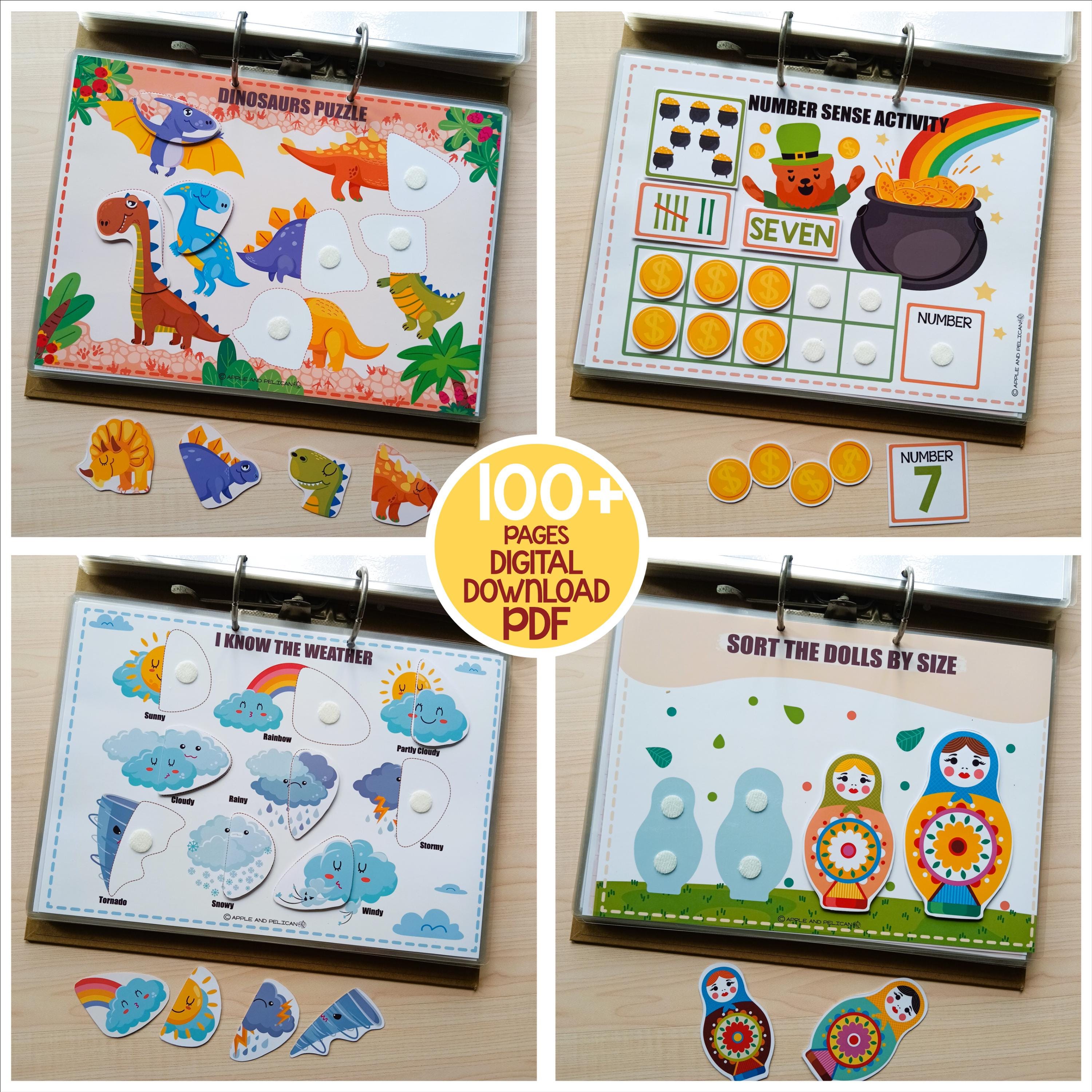 Toddler Busy Book, Toddler Learning Binder, Printable Quiet Book for ...