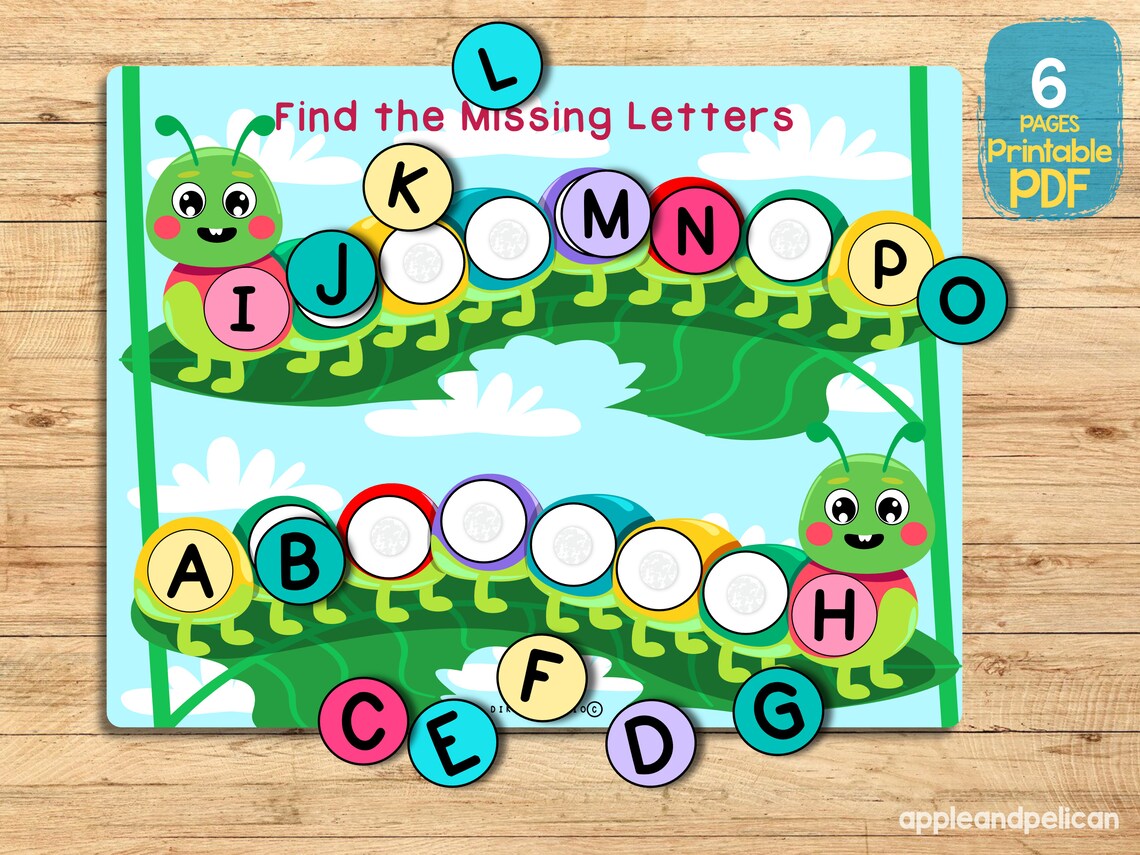 Printable Alphabet Matching Activity, Missing Letters Worksheet, Busy ...