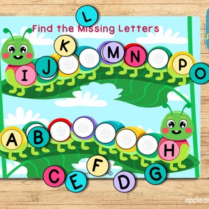 Printable Alphabet Matching Activity Missing Letters Worksheet, Toddler ...