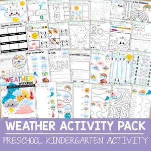 Weather Activity Preschool Kindergarten Workbook, Kids Activity ...