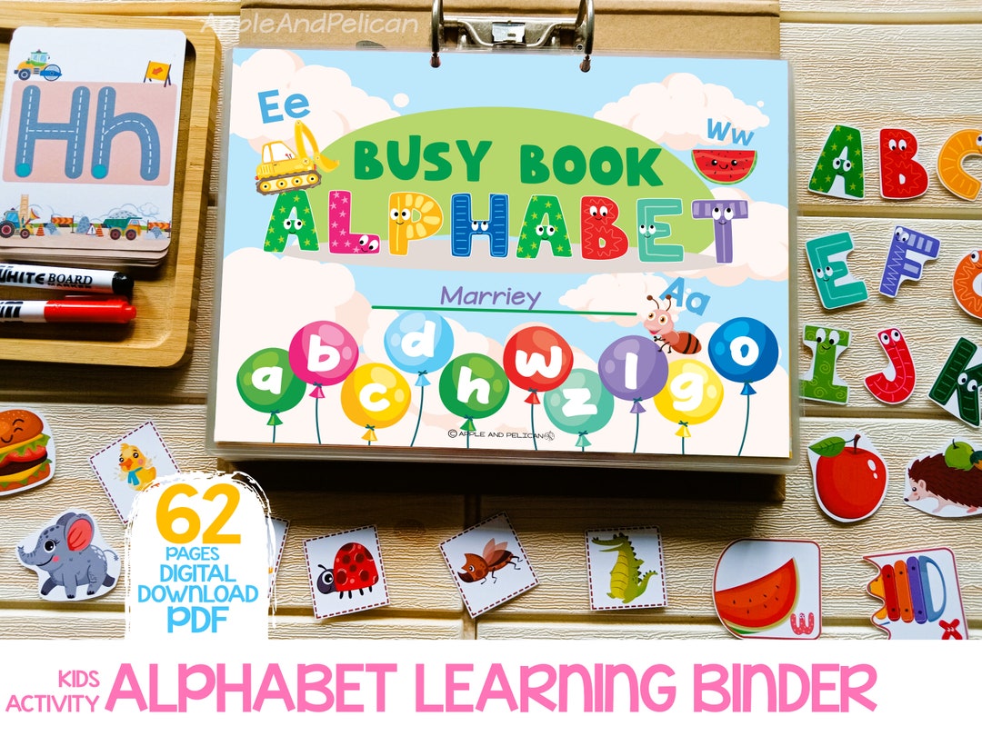 Alphabet Busy Book Toddler Busy Binder, Printable ABC Learning Binder ...