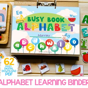 Alphabet Busy Book Toddler Busy Binder, Printable ABC Learning Binder ...