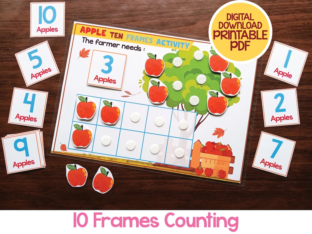 Ten Frames Counting Activity Printable, Early Math Activity, Learn to ...