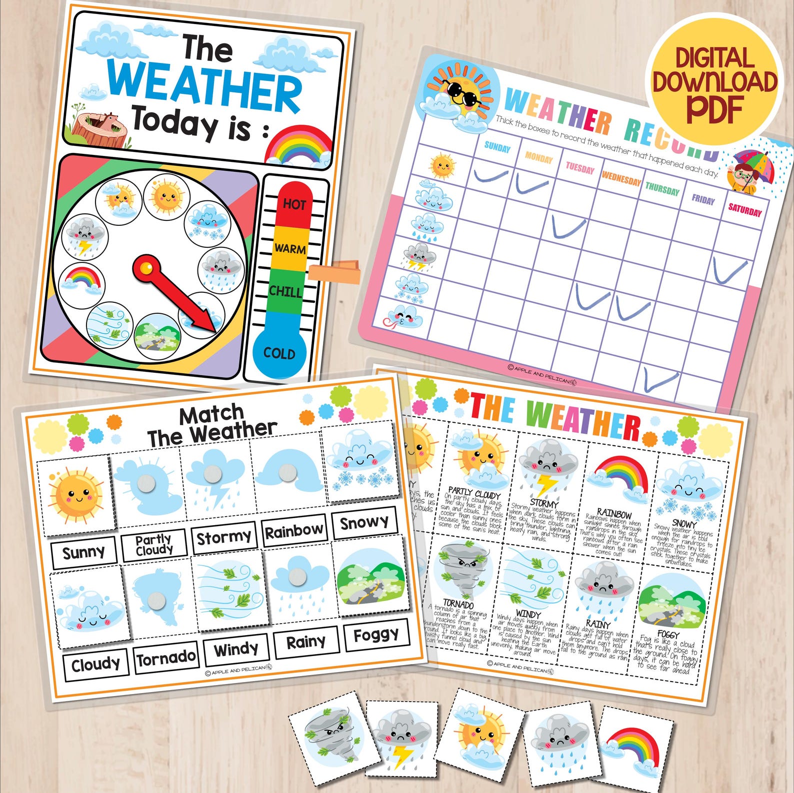 Weather Preschool Activity Pack Printable, Weather Homeschool Toddler ...