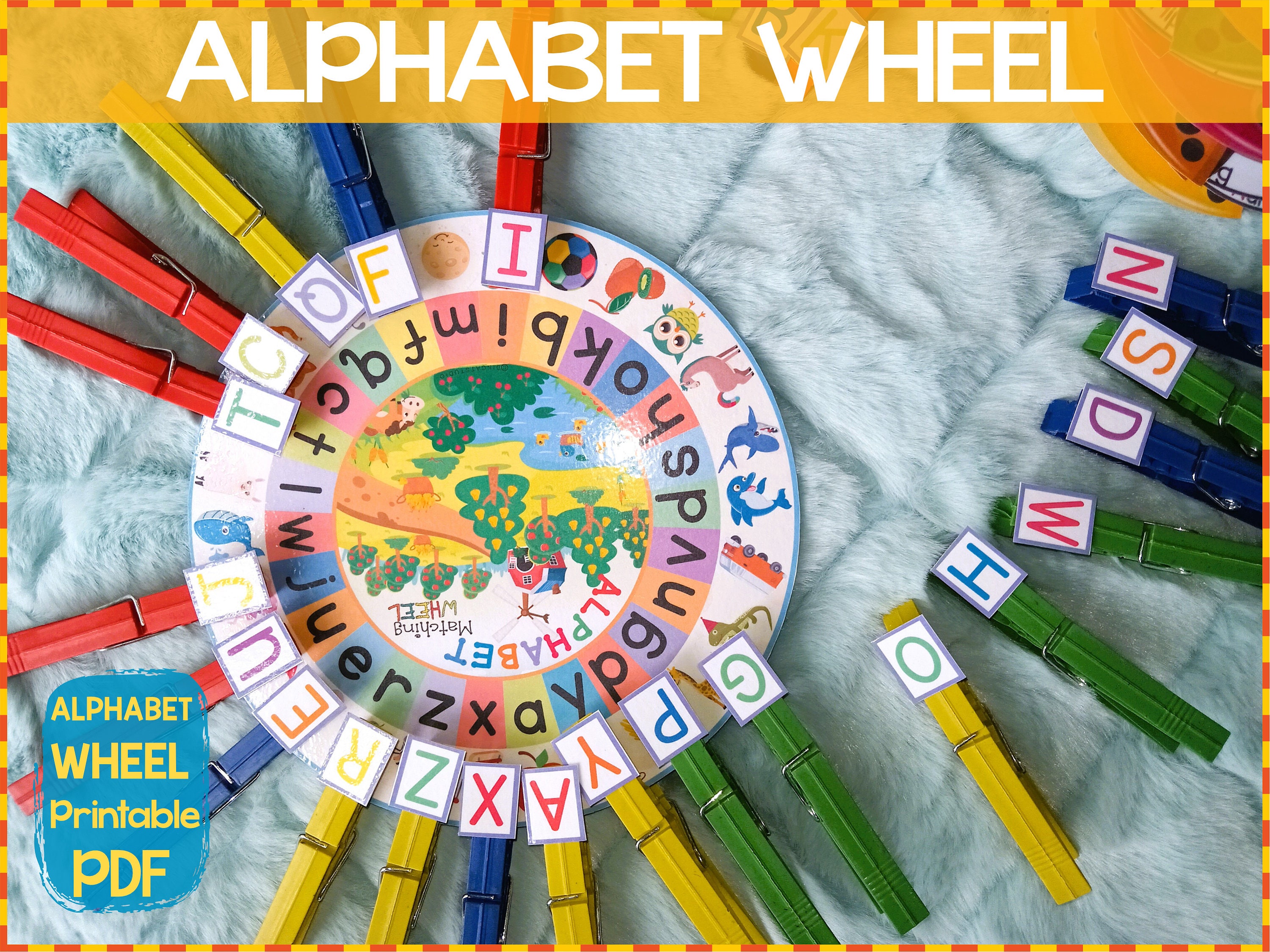 Alphabet Spinner Wheel Matching Game Printable Alphabet - Etsy Australia