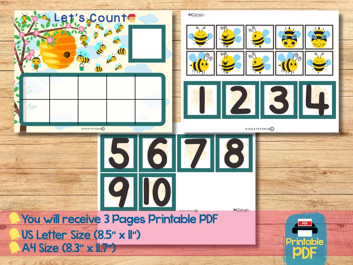 Toddler Count and Match Numbers 1 to 10 Activity Worksheet, Math ...