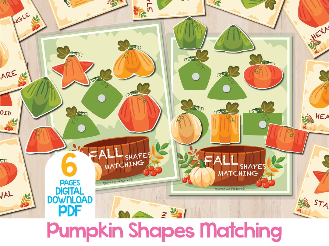 Pumpkin Shapes Matching Activity, Printable Toddler Fall Autumn ...
