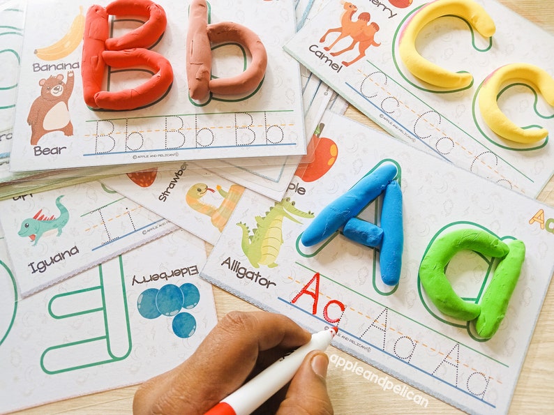 Alphabet Playdough Mats Printable Preschool Play Doh Activity, Pre-k ...