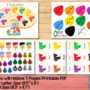 Color Matching Activity Busy Book Page, Printable Montessori ...