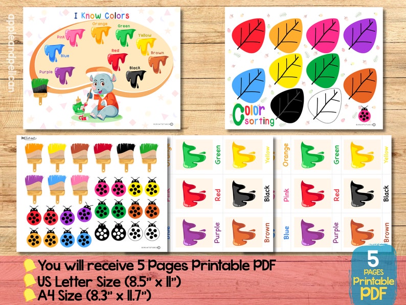 Color Matching Activity Busy Book Page Printable Montessori - Etsy