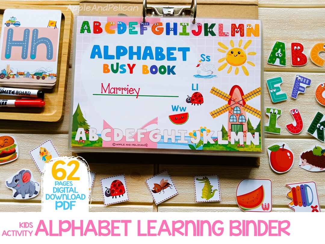 Alphabet Busy Book Toddler Busy Binder, Printable ABC Learning Binder ...