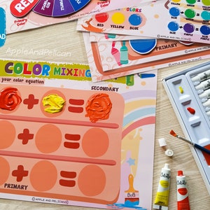 Color Mixing Activity for Toddler, Printable Primary and Secondary ...