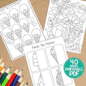 Summer Printable Kid Activity Preschool Packet, Printable Preschool ...