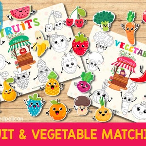 Fruits and Vegetables Sorting Activity Toddler Matching Game - Etsy