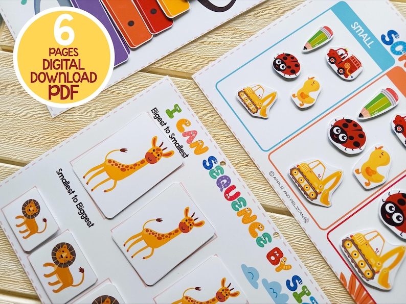 Size Sorting Activities, Sort by Size Binder, Toddler Busy Book ...