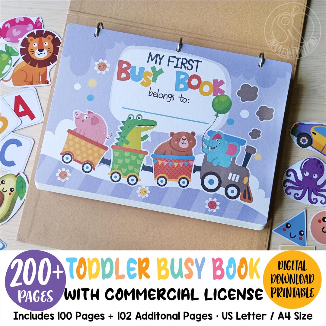 Toddler Busy Book, Printable Homeschool Preschool Learning Binder, Busy ...