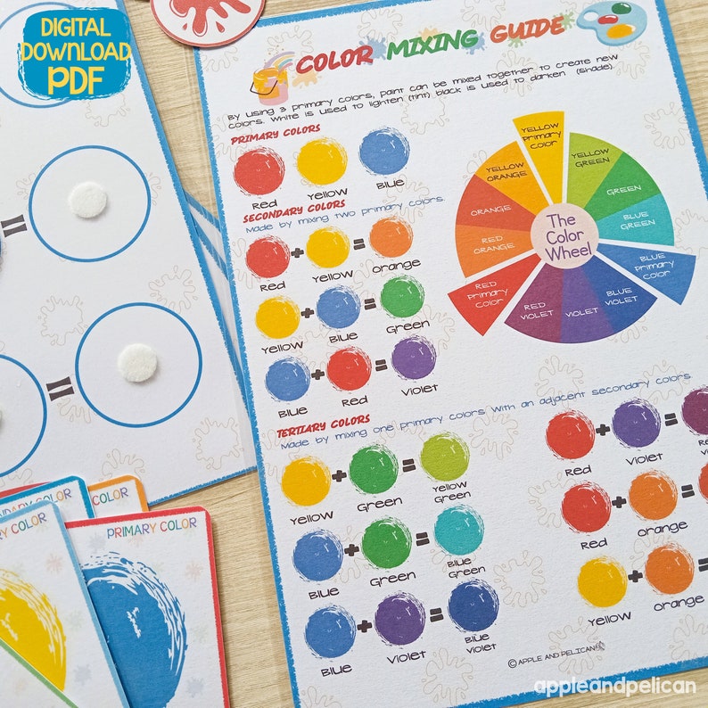 Color Mixing Worksheet Primary And Secondary Color Printable Etsy color-mixing-worksheet-primary-and-secondary-color-printable-etsy