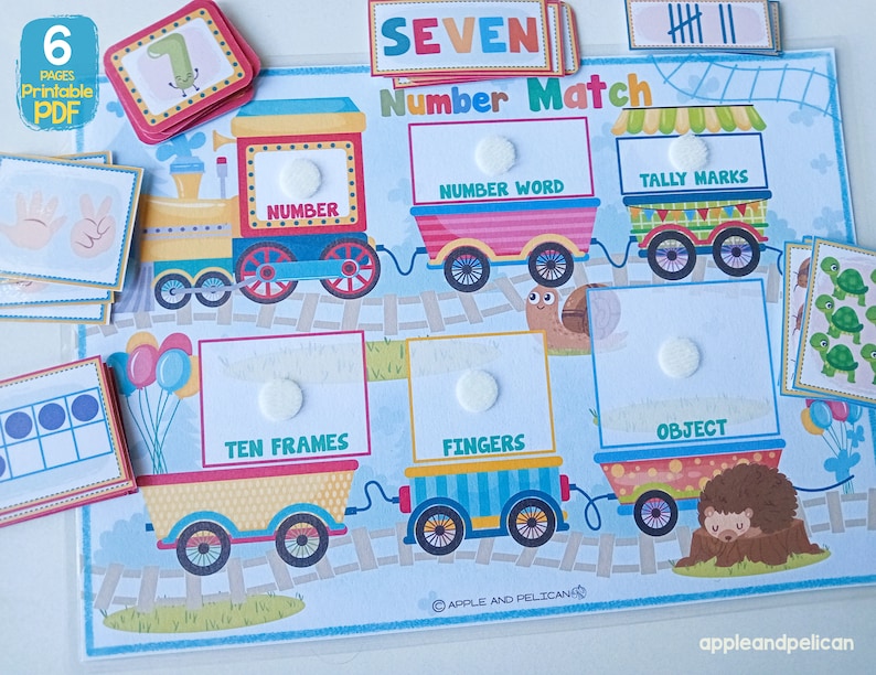 Number Matching Activity Printable for Toddler, Counting Activities ...