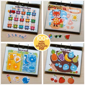 Toddler Busy Book, Toddler Learning Binder, Printable Quiet Book for ...