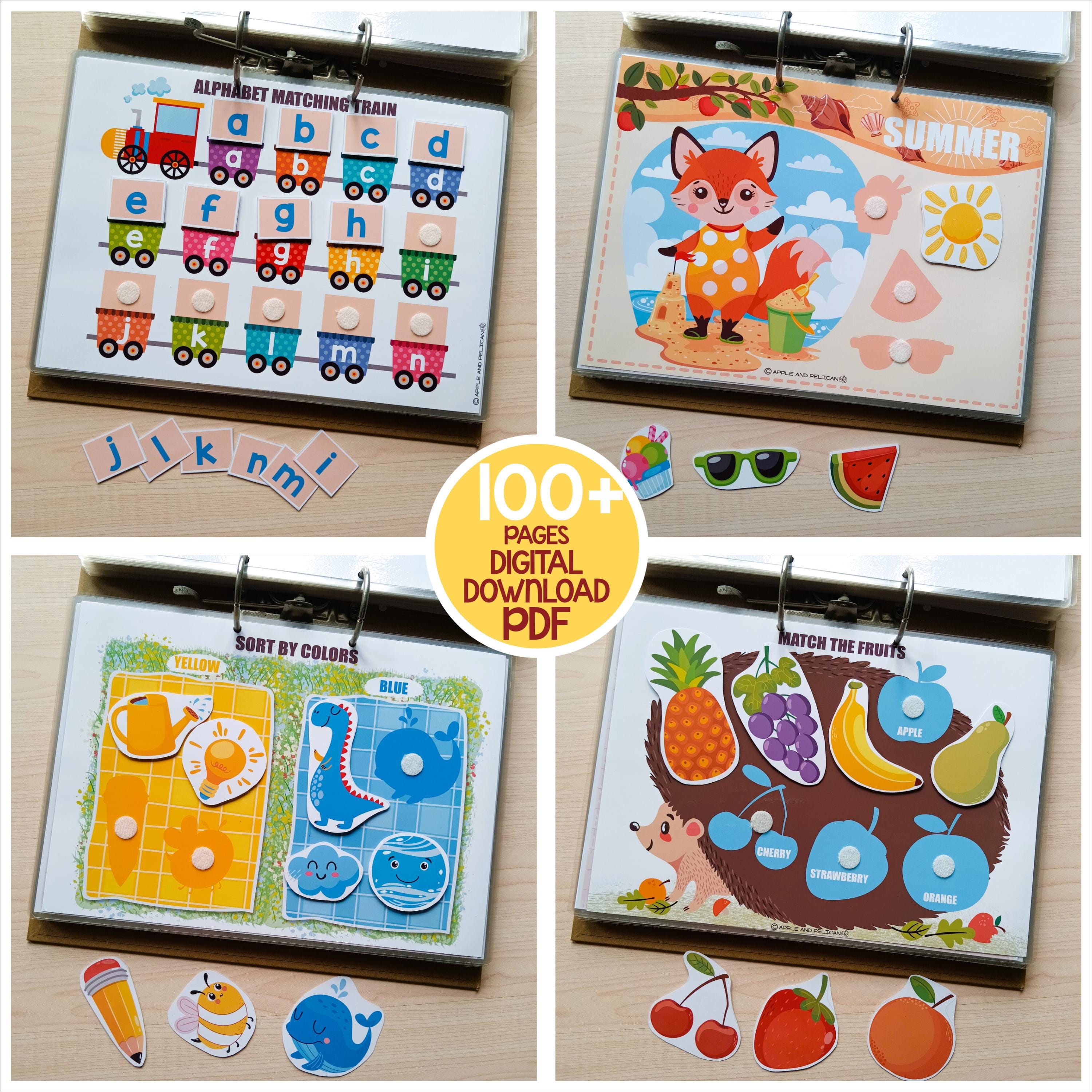 Toddler Busy Book, Toddler Learning Binder, Printable Quiet Book for ...