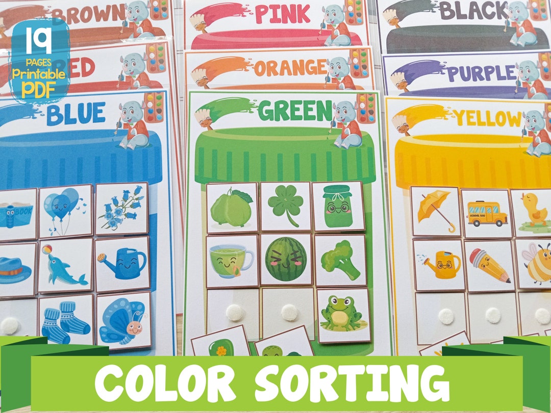 Color Sorting Activities, Color Matching Printable, Toddler Color ...