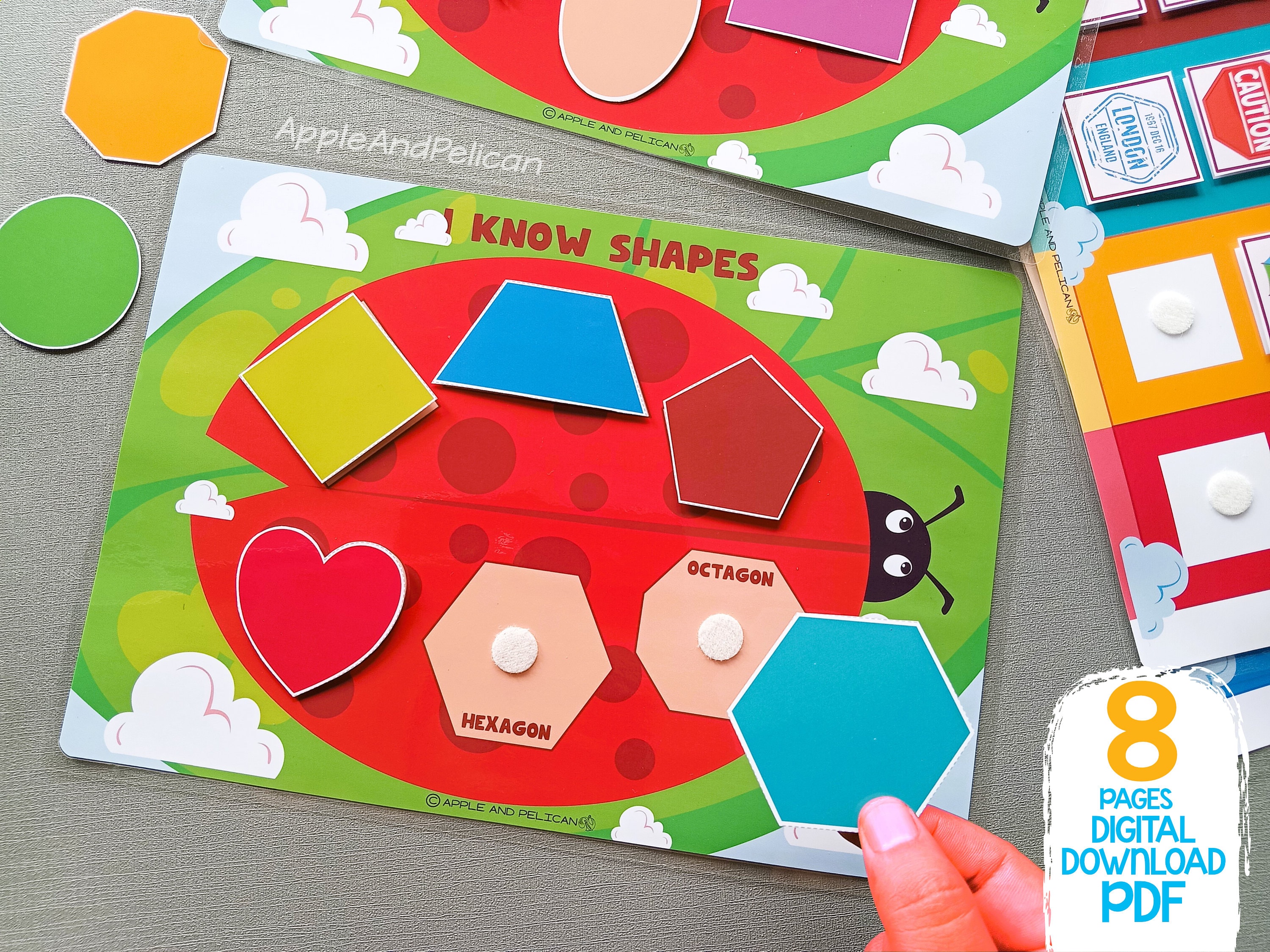 2D Shapes Matching Activity for Toddler, Geometric Shapes Pictures ...