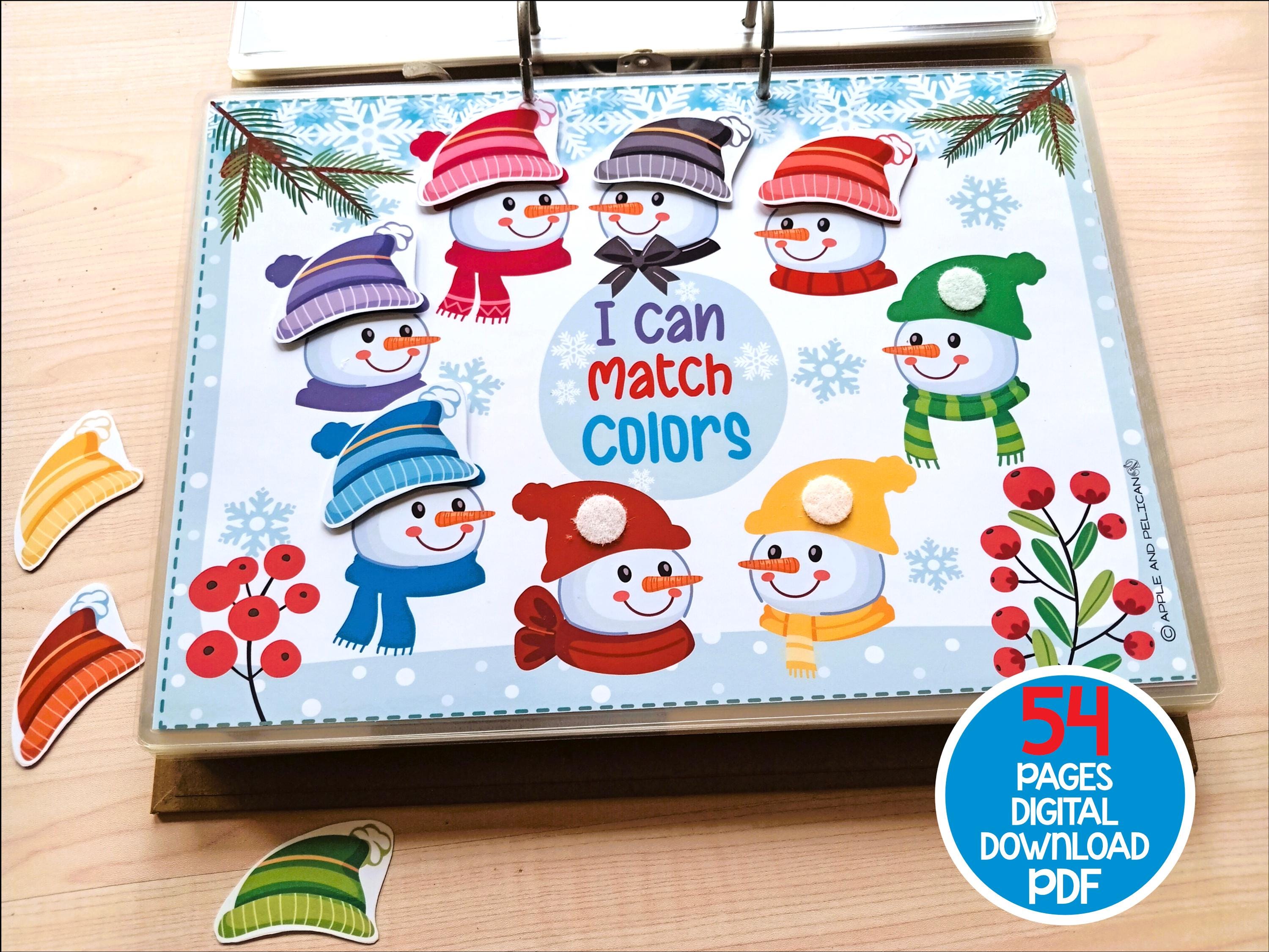 Winter Busy Book Printable, Preschool Learning Binder, Toddler Kids ...
