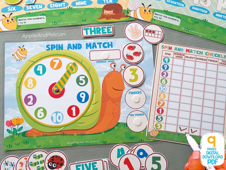Counting Practice Activity Printable, Toddler Number Matching ...