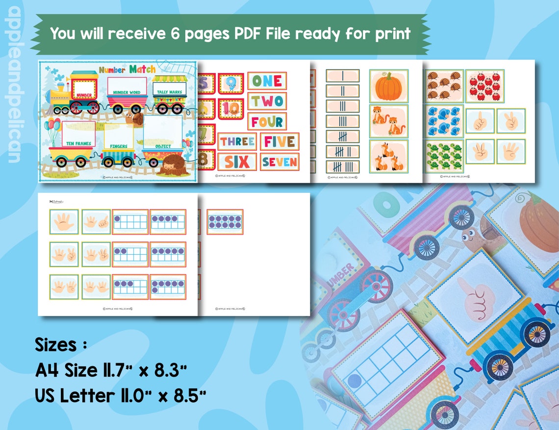 Numbers 1 to 10 Matching Activity for Toddler Counting - Etsy