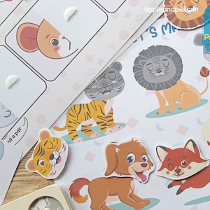 Animal Head Matching Puzzle Activity for Toddler Homeschool Printable ...