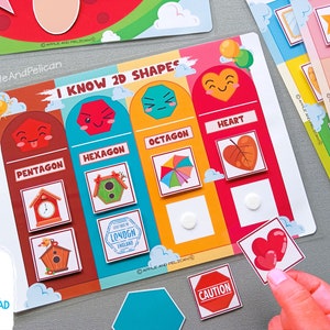 2D Shapes Matching Activity for Toddler, Geometric Shapes Pictures ...