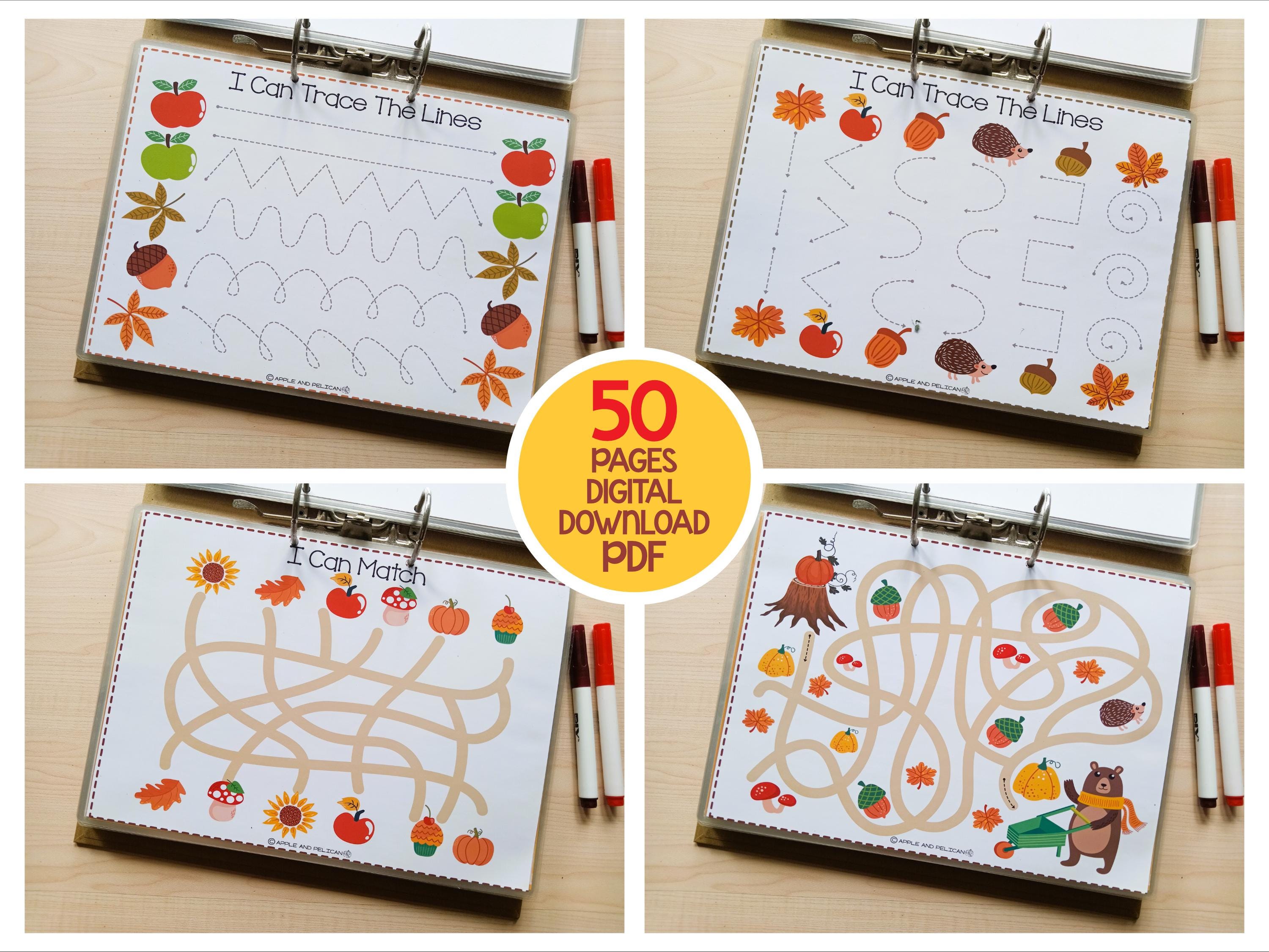 Fall Busy Book Printable, Preschool Learning Binder, Kids Autumn Busy ...
