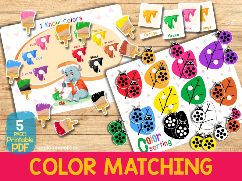 Color Matching Activity Busy Book Page Printable Montessori - Etsy