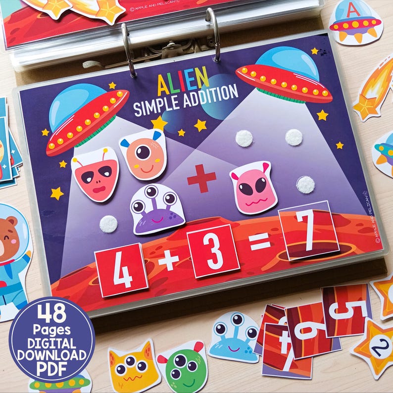 Outer Space Busy Book, Printable Preschool Learning Binder, Montessori ...