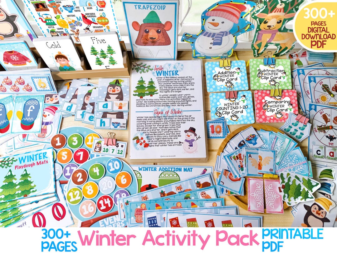 Winter Activity Packet, Winter Preschool Activity for Kid, Winter ...
