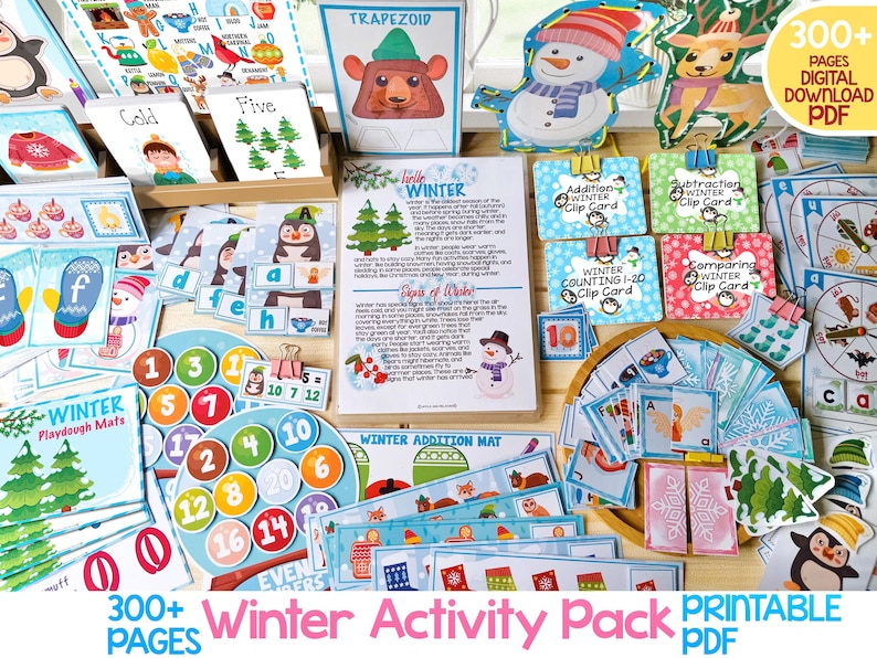 Winter Activity Packet, Winter Preschool Activity for Kid, Winter ...
