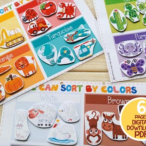 Color Matching Sorting Activity for Kids, Printable Toddler Color ...