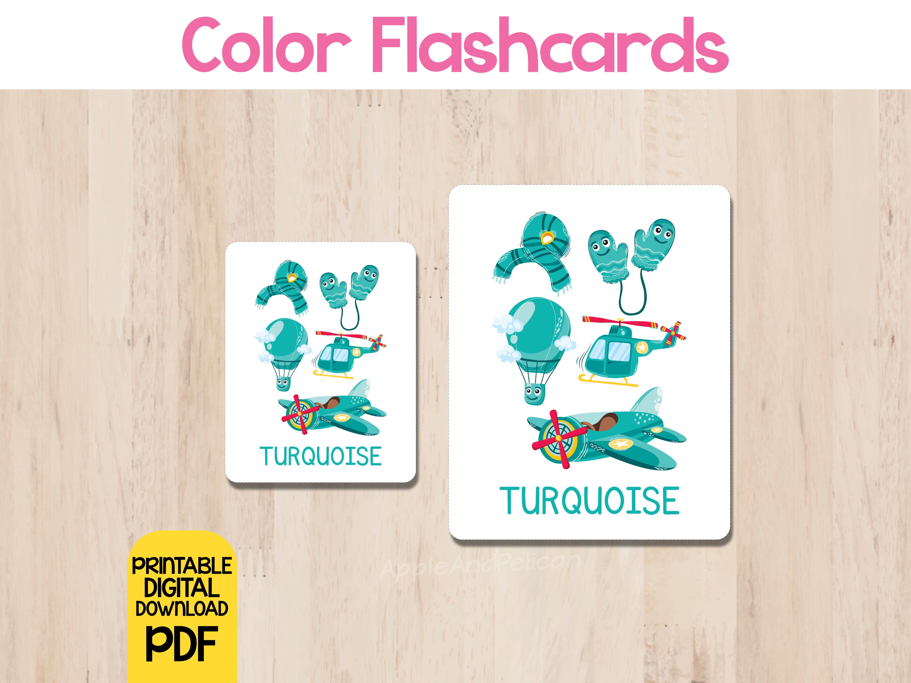 12 Children’s Color Cards, Color Flash Cards, Printable Kids Color ...