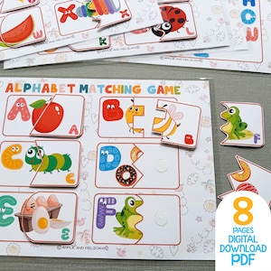 Alphabet Letter Matching Activities Puzzle, Matching Game, Phonics ...